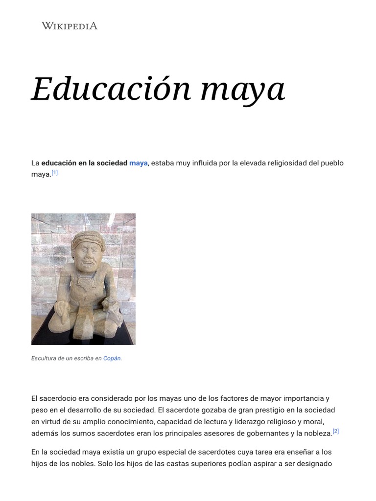 Educación Maya - Wikipedia, La Enciclopedia Libre | PDF | Sacerdote ...
