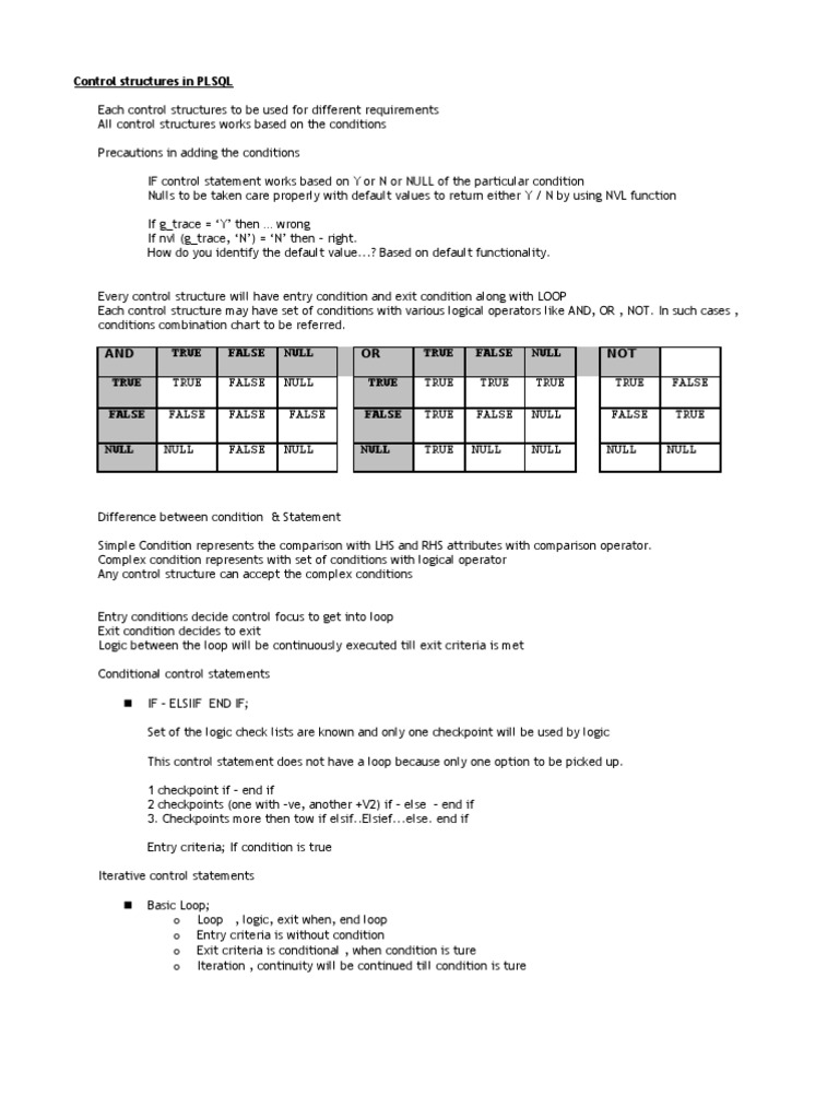 Control Structures in PLSQL | PDF | Pl/Sql | Control Flow