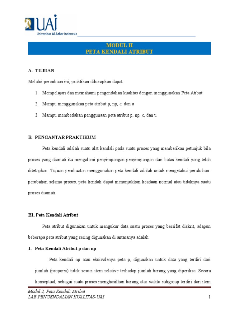 Modul 2 - Peta Kendali Atribut | PDF