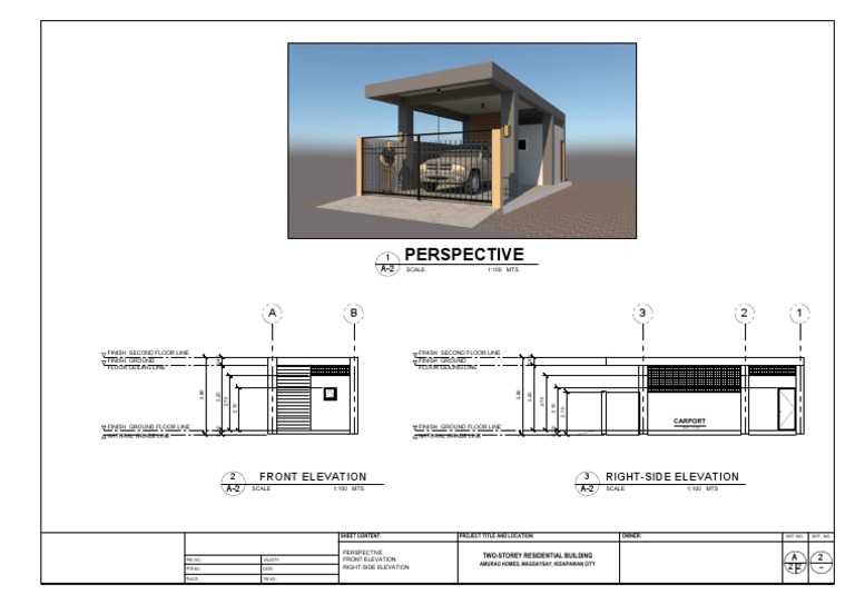 Perspective: Front Elevation Right-Side Elevation | PDF | Queensland ...