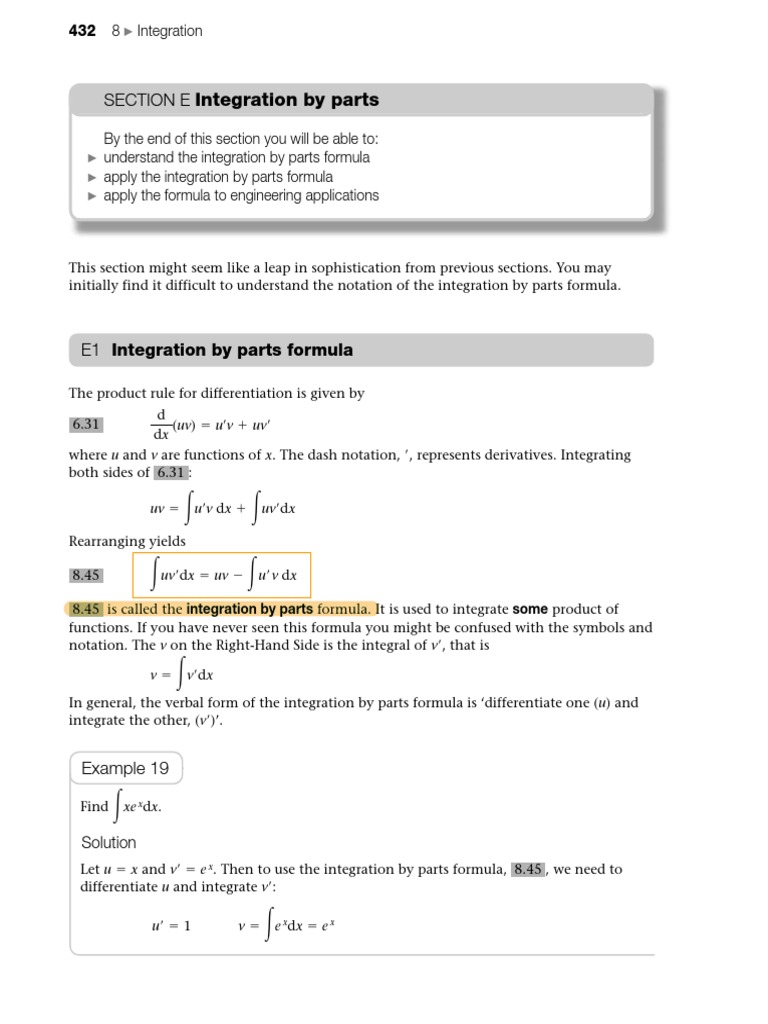 Integration by Parts | PDF | Integral | Mathematical Relations