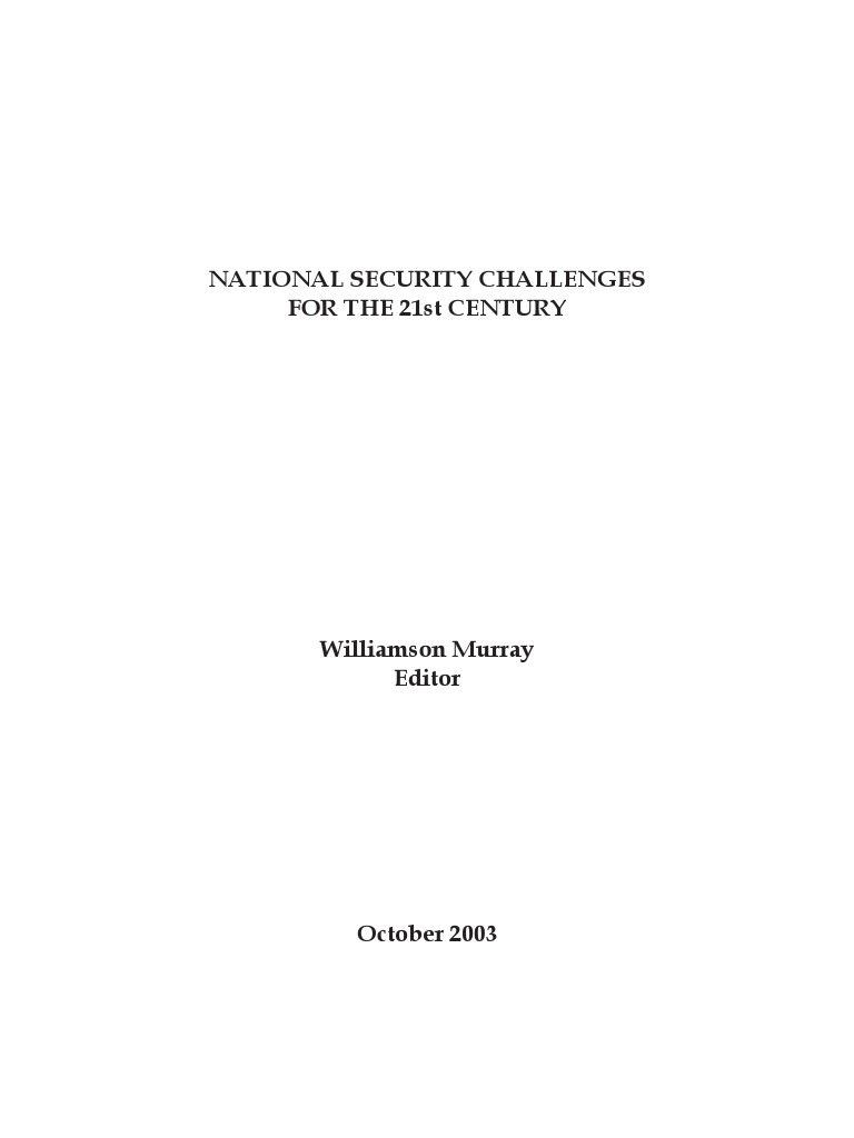 National Security Challenges For The 21st Century | PDF | Pacific War ...