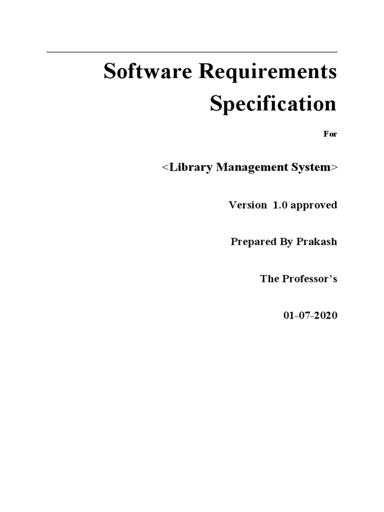 Software Requirements Specification: Library Management System | PDF ...