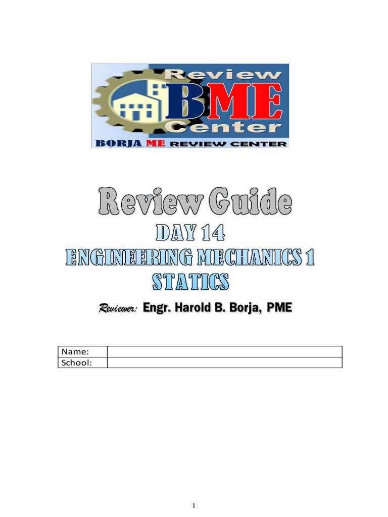Mathematics: BME Review Guide Day 14 Engineering Mechanics 1 | PDF | Young's Modulus | Strength ...