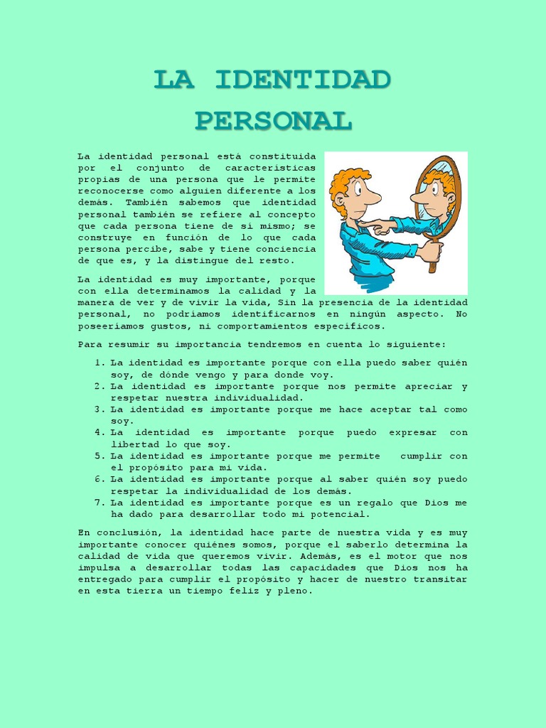 La Identidad Personal - DPCC | PDF