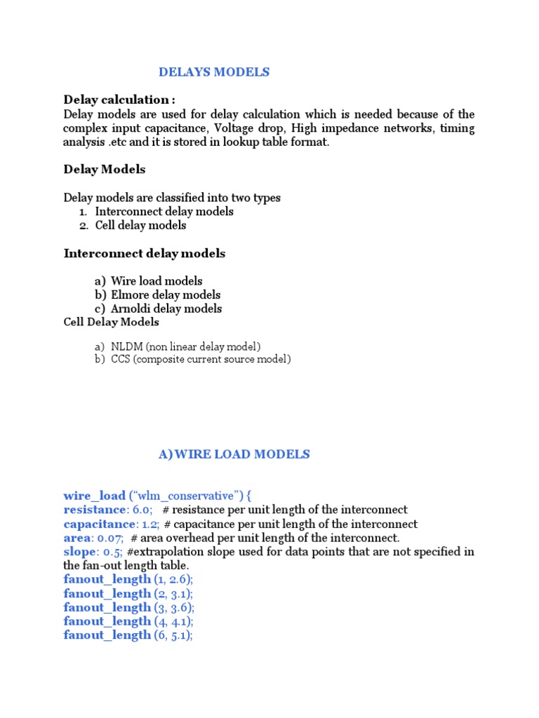 Delay Calculation:: Delays Models | Download Free PDF | Mosfet ...