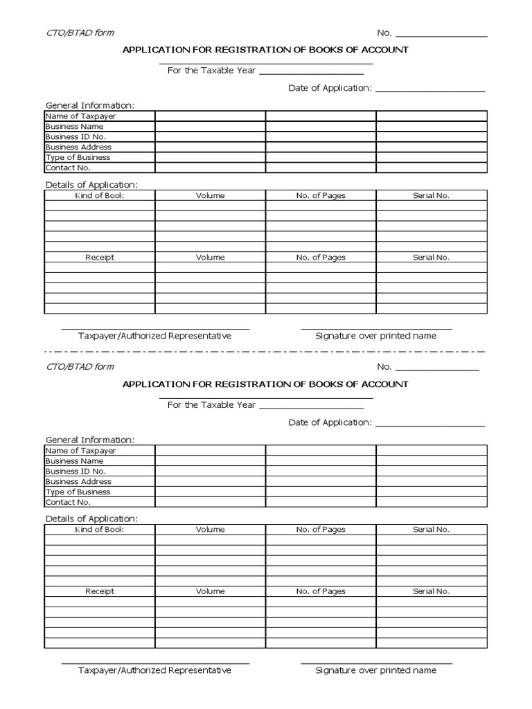 Application for Books of Account Registration | PDF