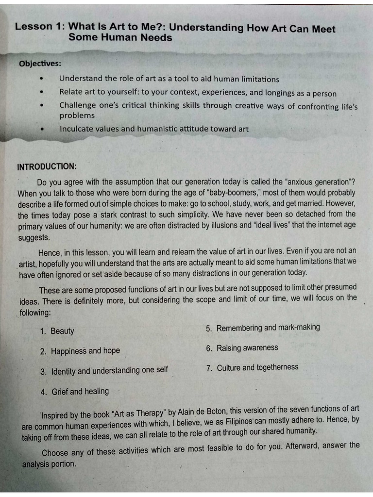 Art Appreciation Chapter 1 Lesson 11 (1) | PDF