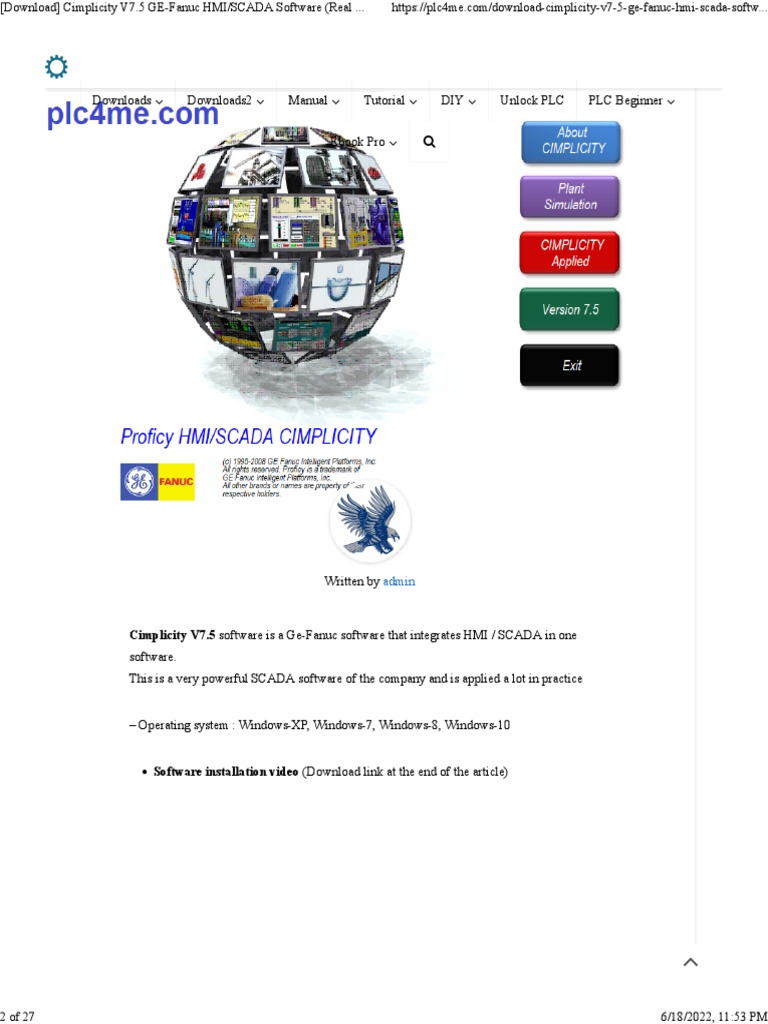Cimplicity V7.5 GE-Fanuc HMI - SCADA Software (Real 100 - ) | PDF | Scada | Programmable Logic ...