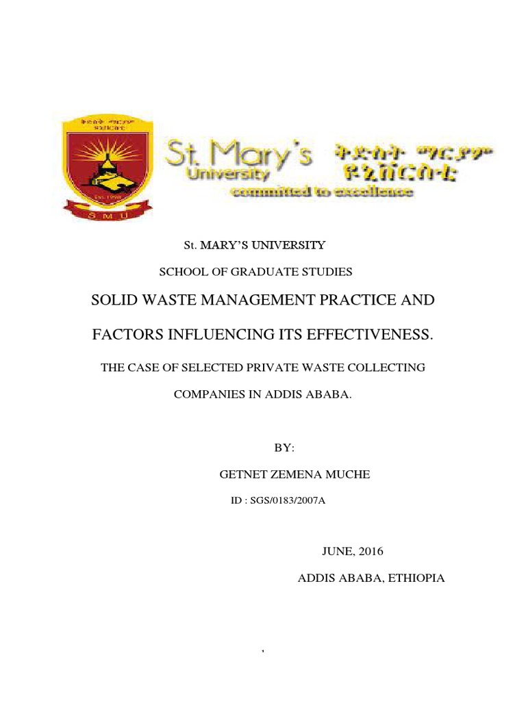 Solid Waste Management | PDF | Waste Management | Survey Methodology