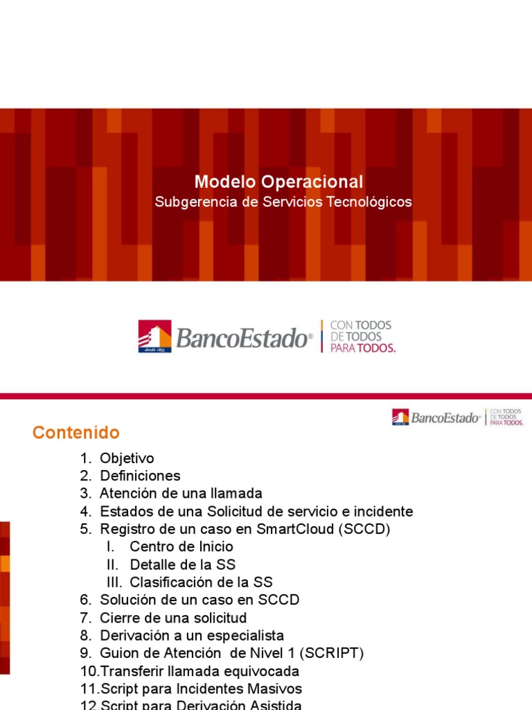 Presentación Modelo Operativo - V2.0 | PDF | Mesa de ayuda | Informática