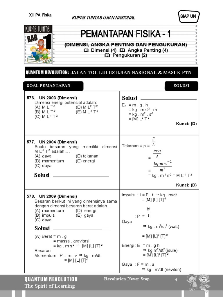BAB-01 ǀ Fisika ǀ Dimensi, Angka Penting, Dan Pengukuran | PDF