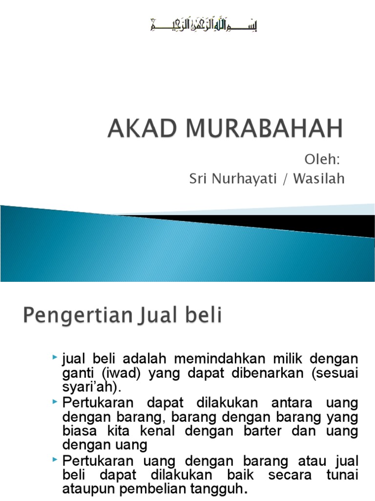 9 Akad Murabahah | PDF | Bisnis | Pengelolaan Keuangan & Uang