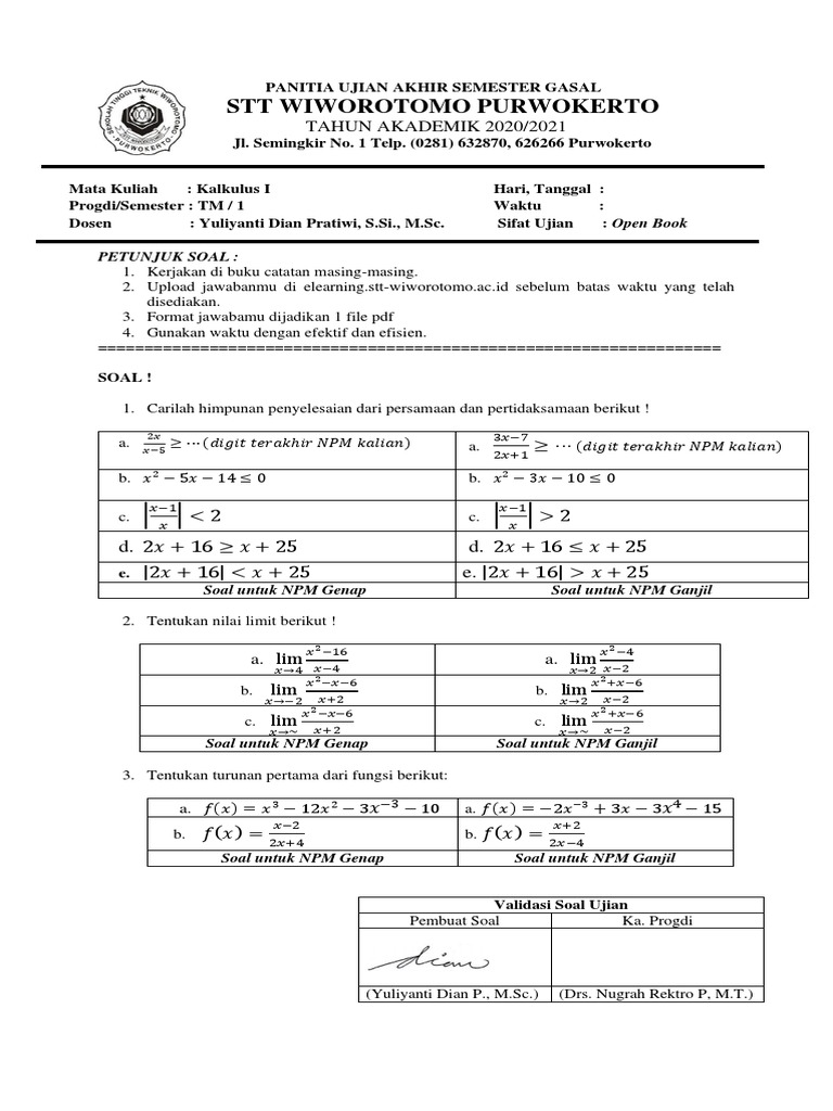 Soal UAS Kelas B TM | PDF