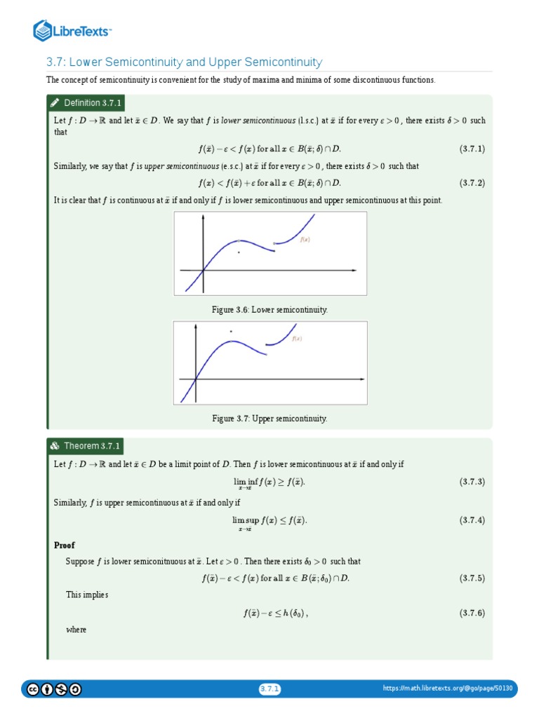3.07 Lower Semicontinuity and Upper Semicontinuity | PDF | Compact Space | Mathematical Logic