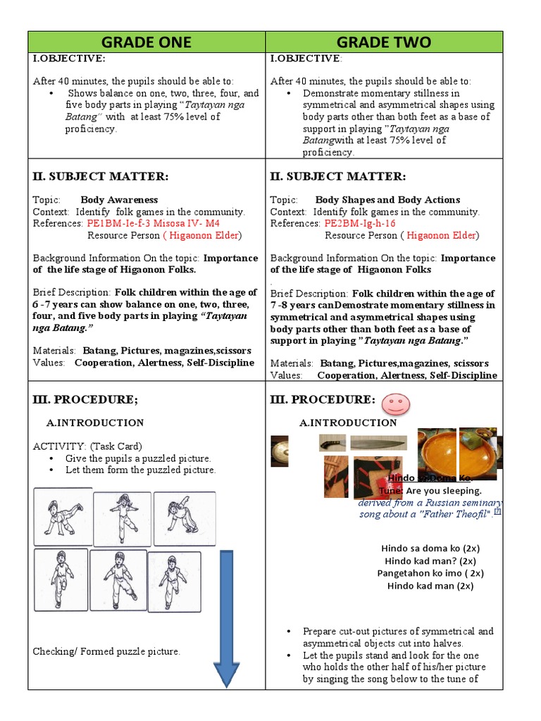 Grade One Grade Two: Ii. Subject Matter: Ii. Subject Matter | PDF