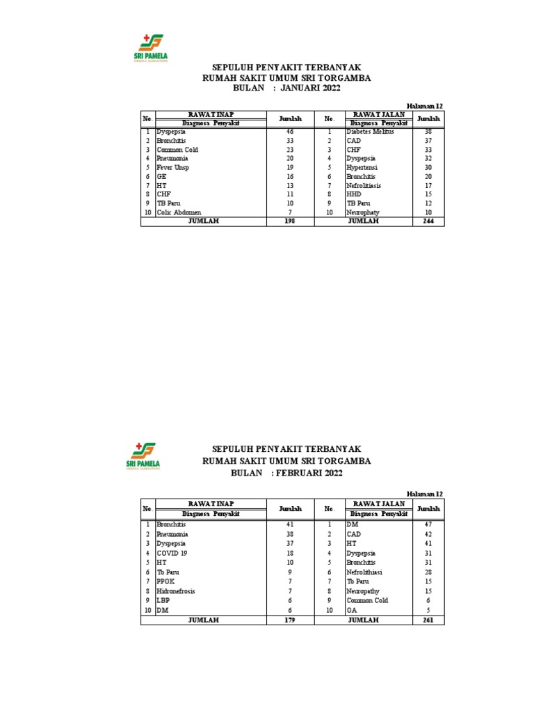 Data 10 Besar Penyakit 2022 | PDF