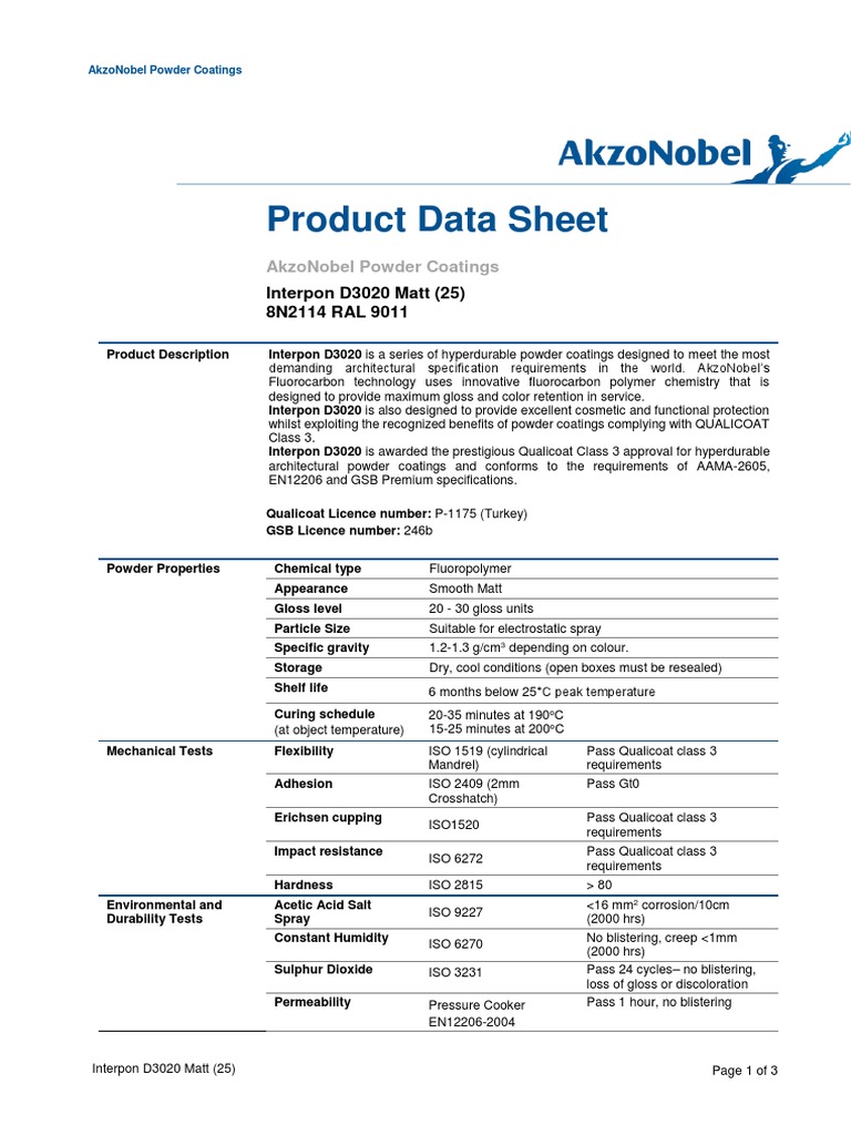 Akzo AAMA 2605 | PDF | Materials | Chemistry