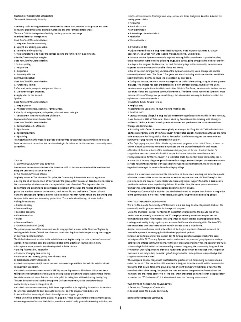 MODULE III Correctional Administration | PDF | Drug Rehabilitation | Alcoholics Anonymous