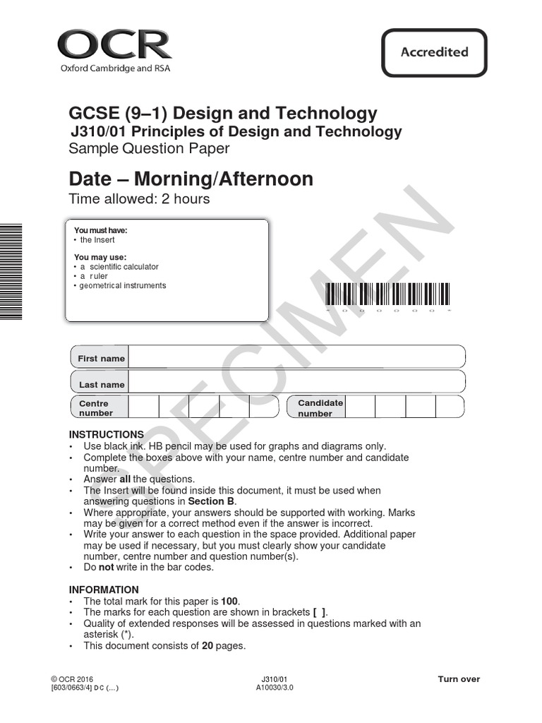 Gcse Sample Examination Paper | PDF | Chair | Fuels