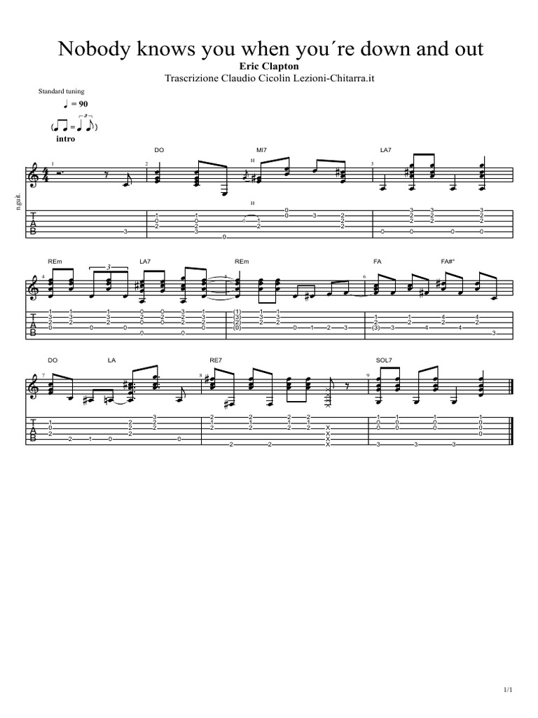 Eric Clapton - Nobody Knows You | PDF