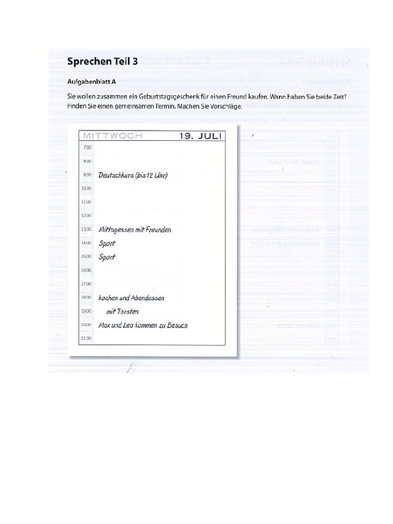 A2 Sprechen Teil 3 | PDF