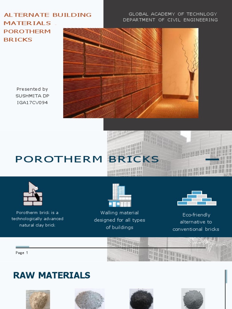 ALTERNATE BUILDING MATERIALS - Porotherm Bricks (2) - 220510 - 075940 ...