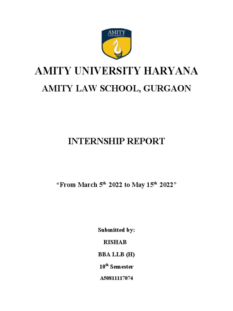 Internship Diary Report Rishab | PDF | Advocate | Lawyer