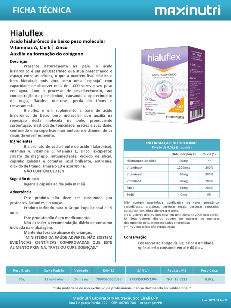 Hialuflex | PDF | Vitamina | Pele