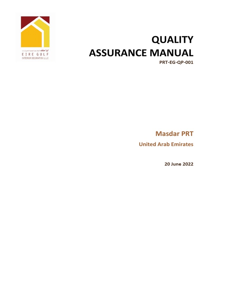 Quality Assurance Manual | PDF | Quality Management System | Quality ...