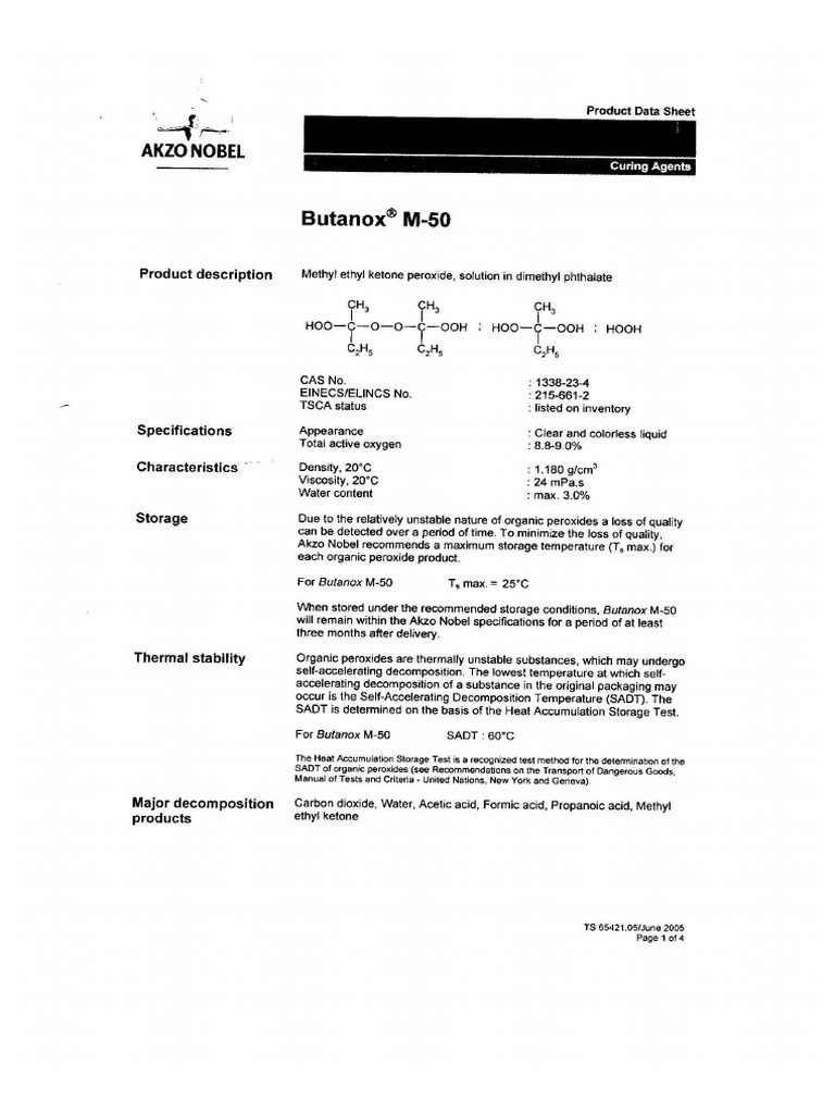 Catalyst - TDS - Butanox M-50 | PDF