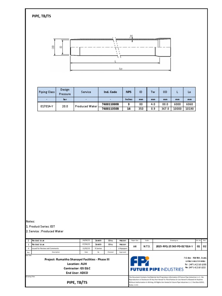 Pipe, Tb/Ts | PDF | Equipment | Gas Technologies