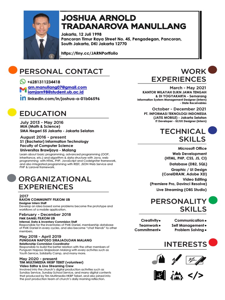CV Joshua Arnold TM (2022 English Updated) | PDF | World Wide Web | Internet & Web