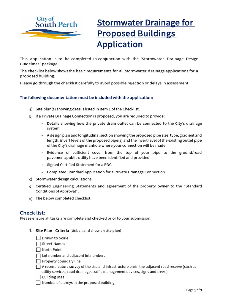 Stormwater Drainage For Proposed Buildings Application | PDF | Storm ...