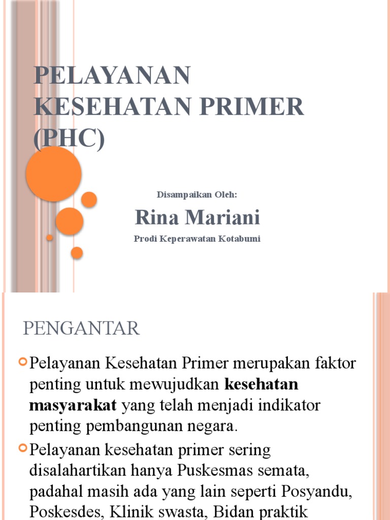 Pelayanan Kesehatan Primer (PHC) | PDF
