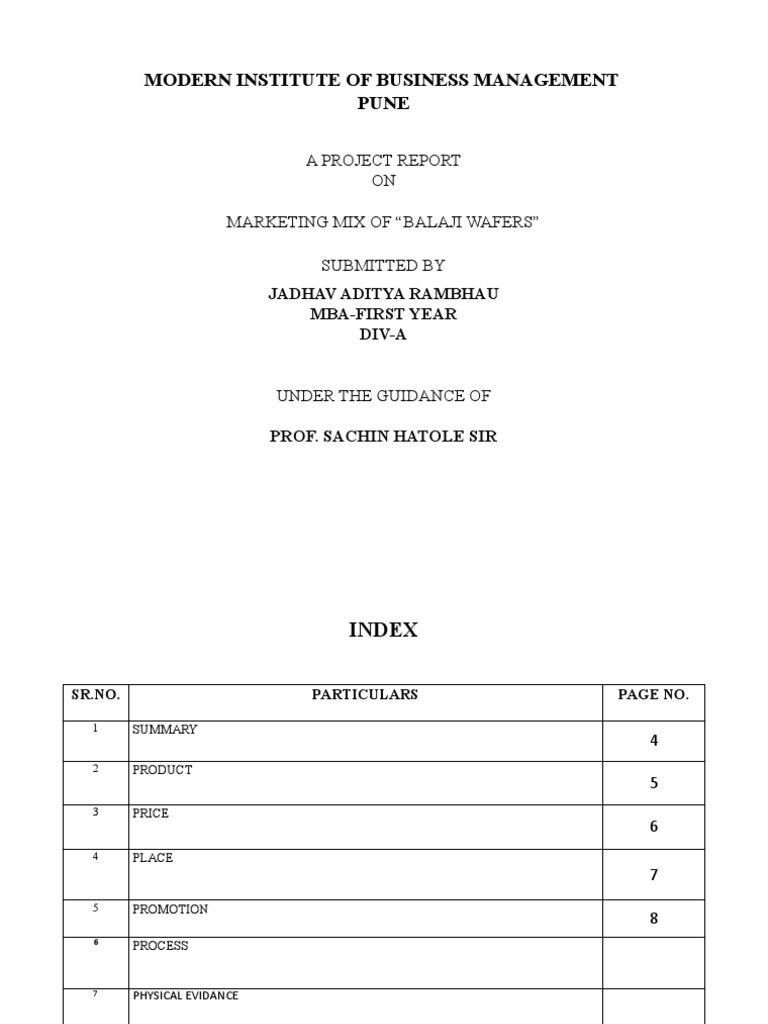 Modern Institute of Business Management Pune: A Project Report ON ...