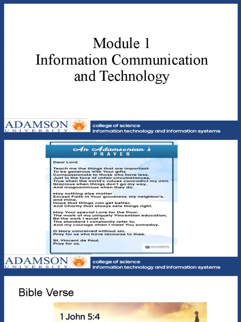 Module 1 Introduction To ICT | PDF | Information Technology | Information
