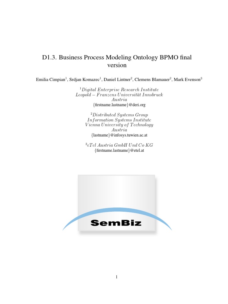 Business Process Modeling Ontology BPMO | PDF | Ontology (Information ...