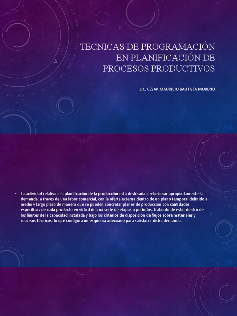 Tecnicas de Programación en Planificación de Procesos Productivos | PDF ...