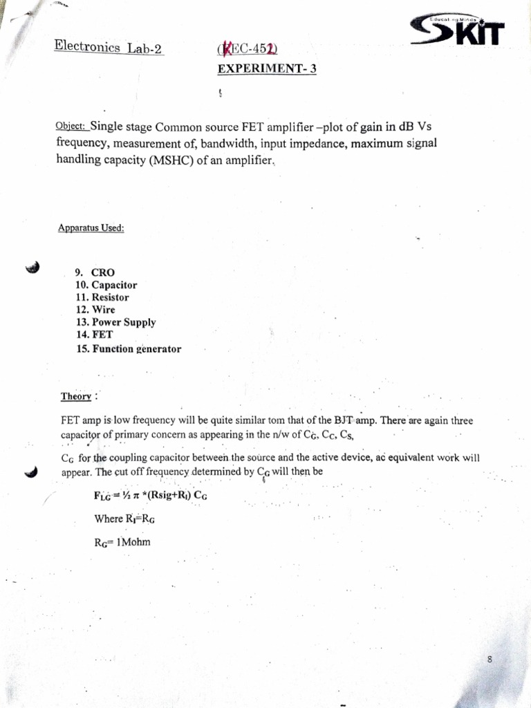 Analog Experiment 3 | PDF