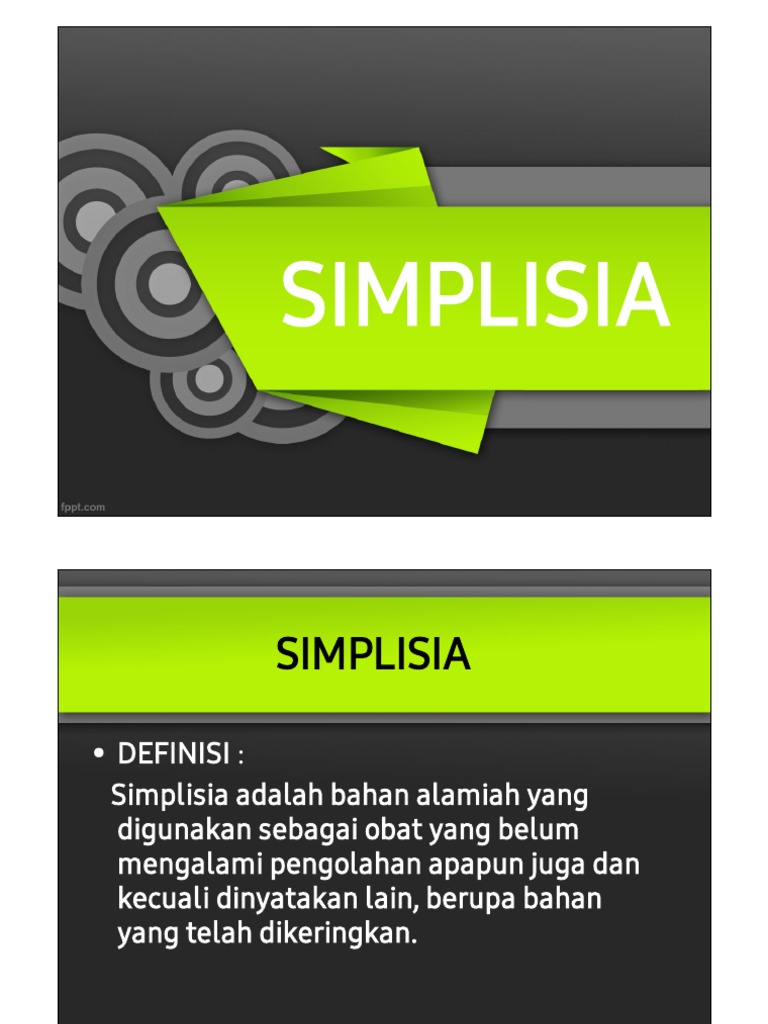 Simplisia: Jenis dan Penggunaan | PDF