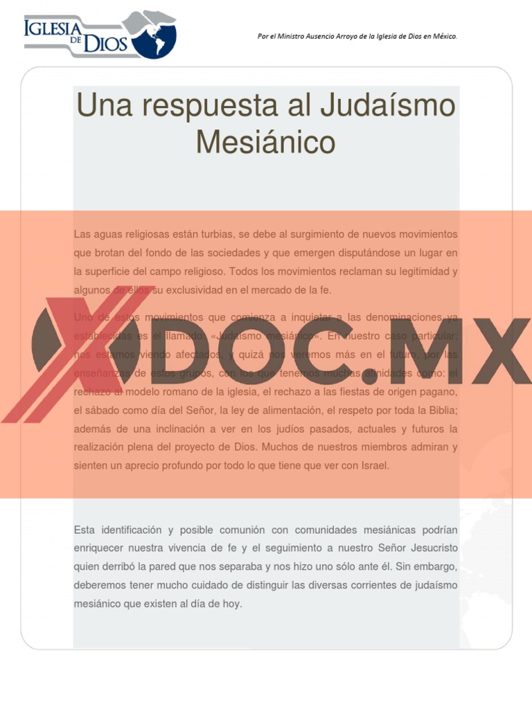 Xdoc - MX Una Respuesta Al Judaismo Mesianico | PDF | Judios | Dios