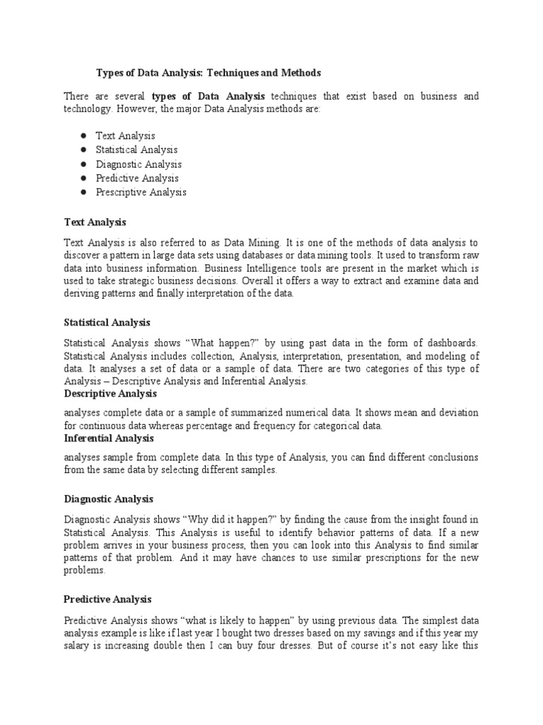 Types Of Data Analysis Techniques And Methods Pdf Simulation Regression Analysis