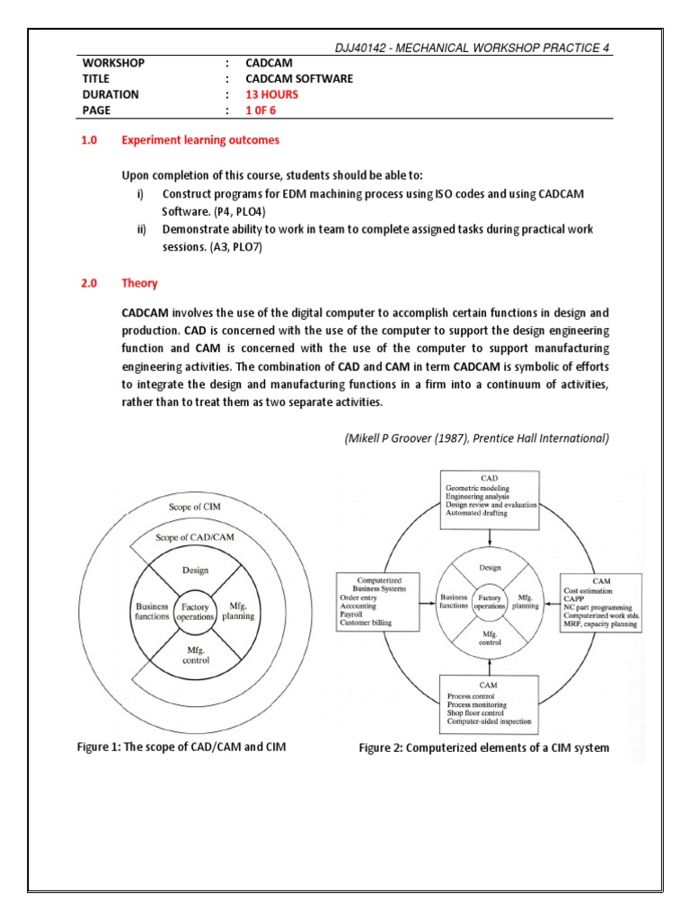 Lab Sheet DJJ40142 - Cadcam | PDF | Computer Aided Design | Computing
