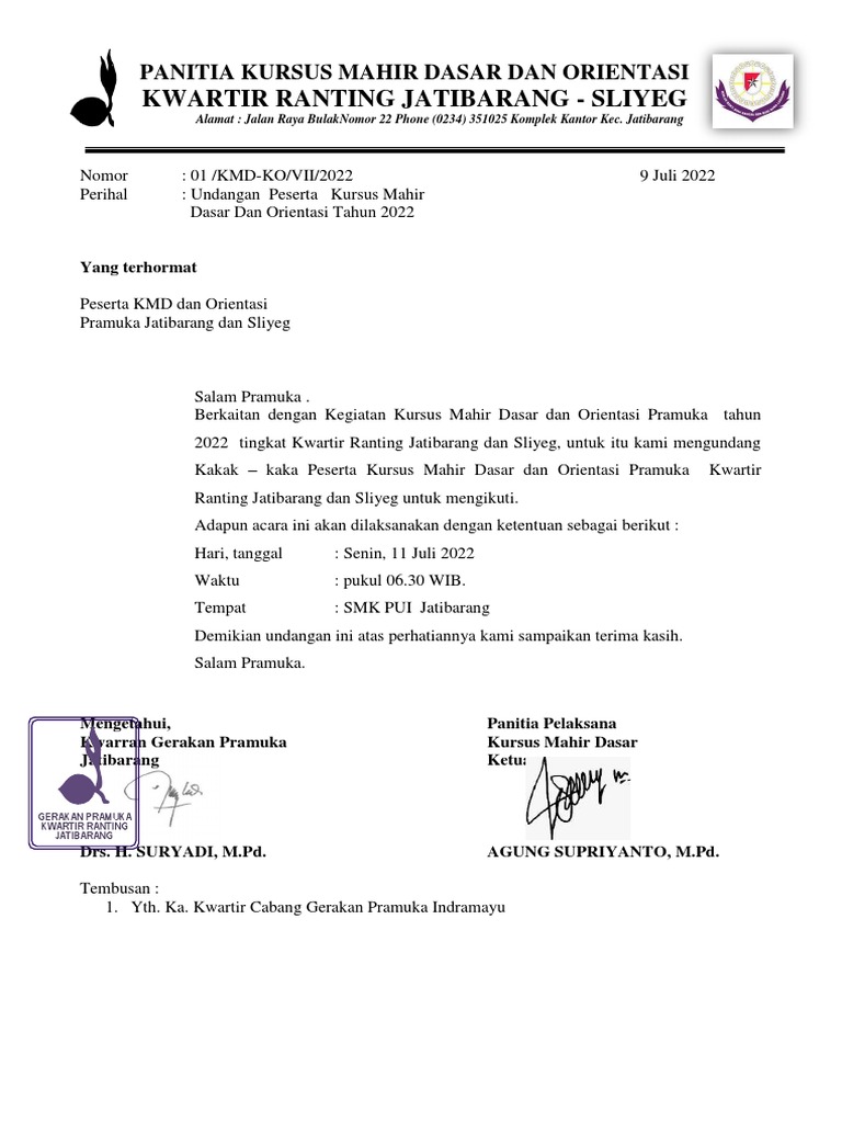 Undangan Peserta KMD 2 | PDF