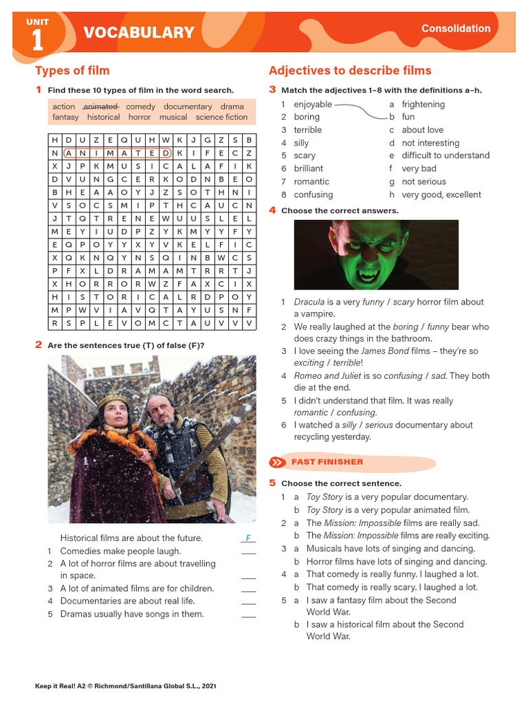 Vocabulary: Types of Film Adjectives To Describe Films | PDF | Bollywood