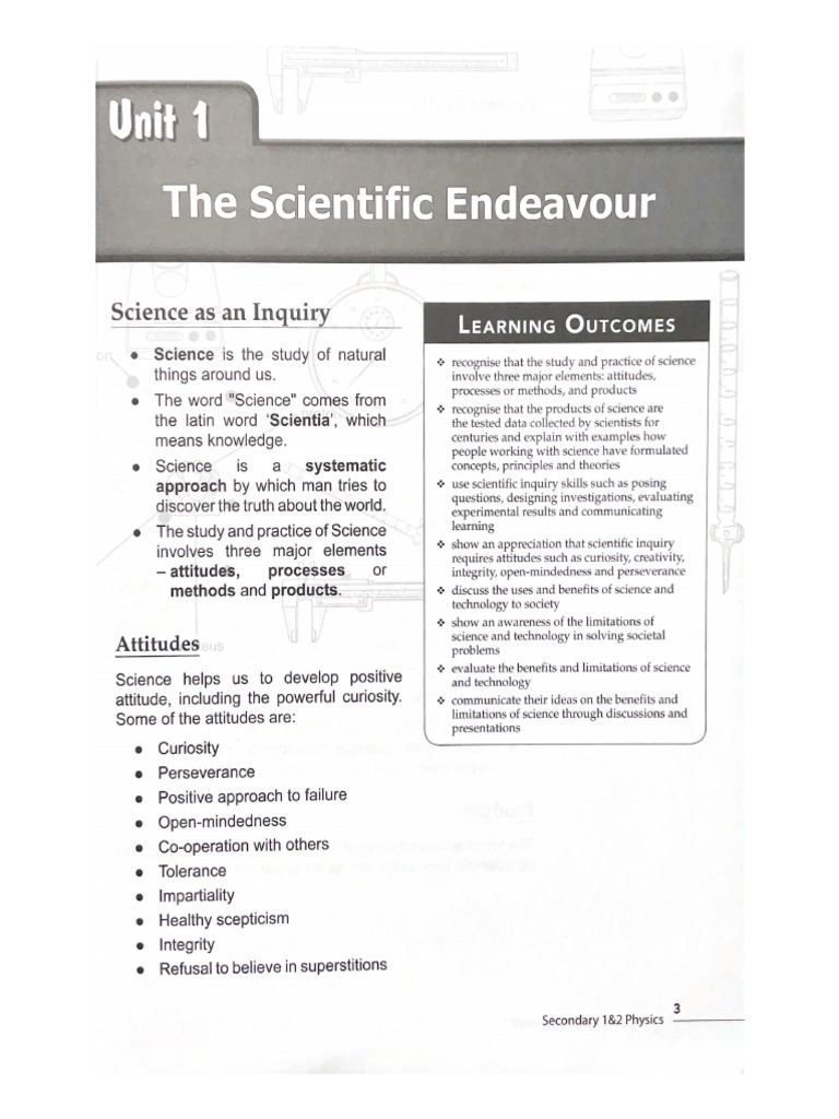 Unit 1 - Scientific Endeavour | PDF