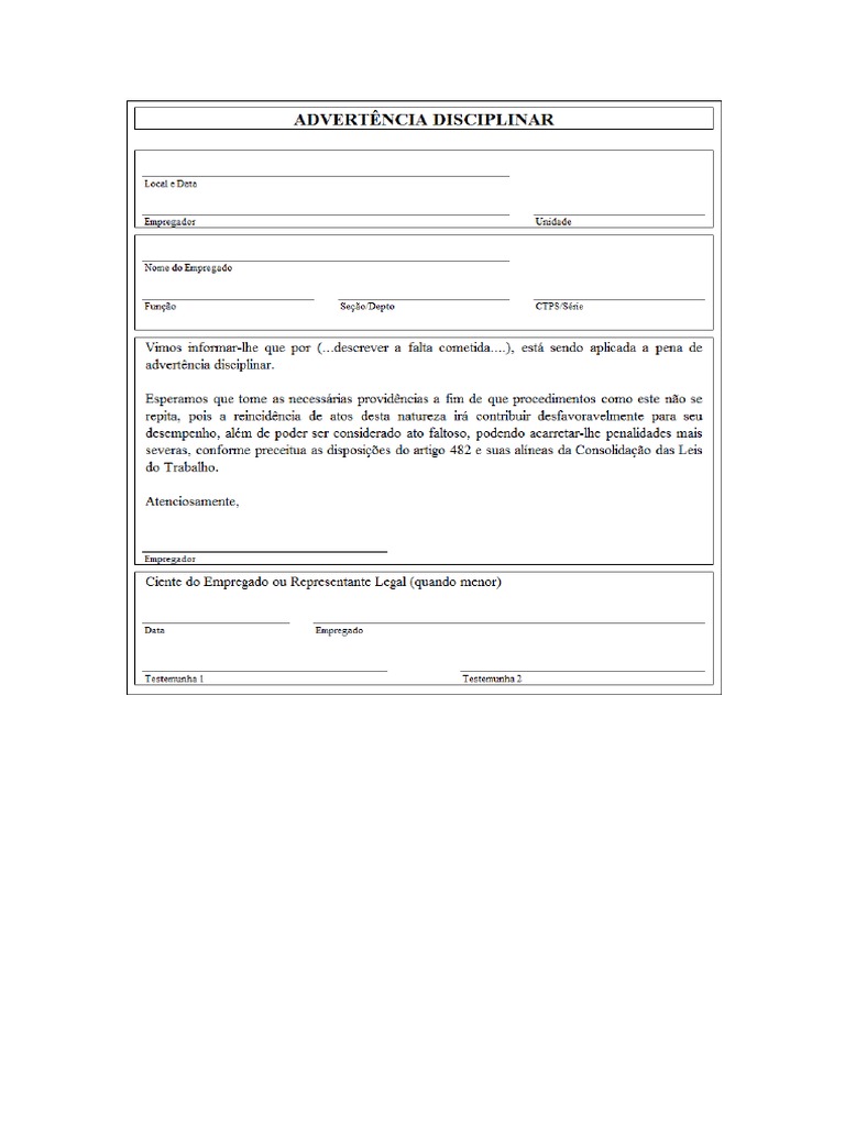 Modelo de Advertencia | PDF