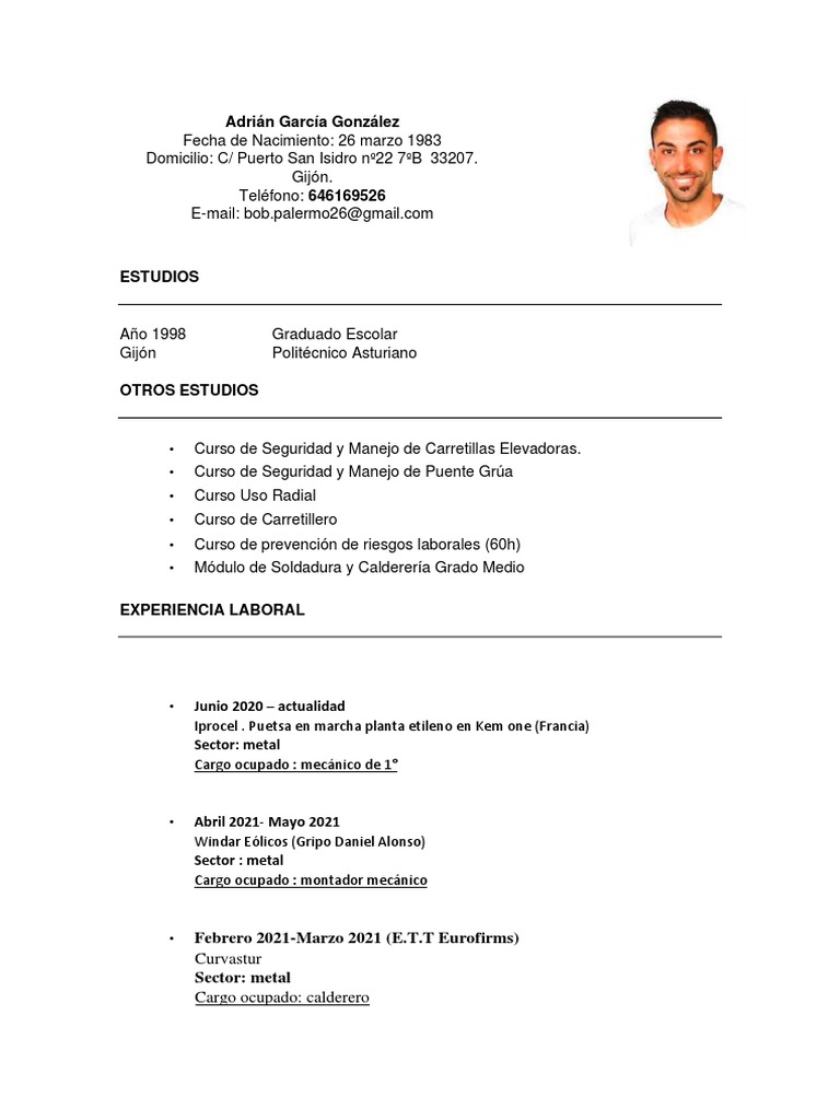 CV Adrian Agosto 2021 | PDF