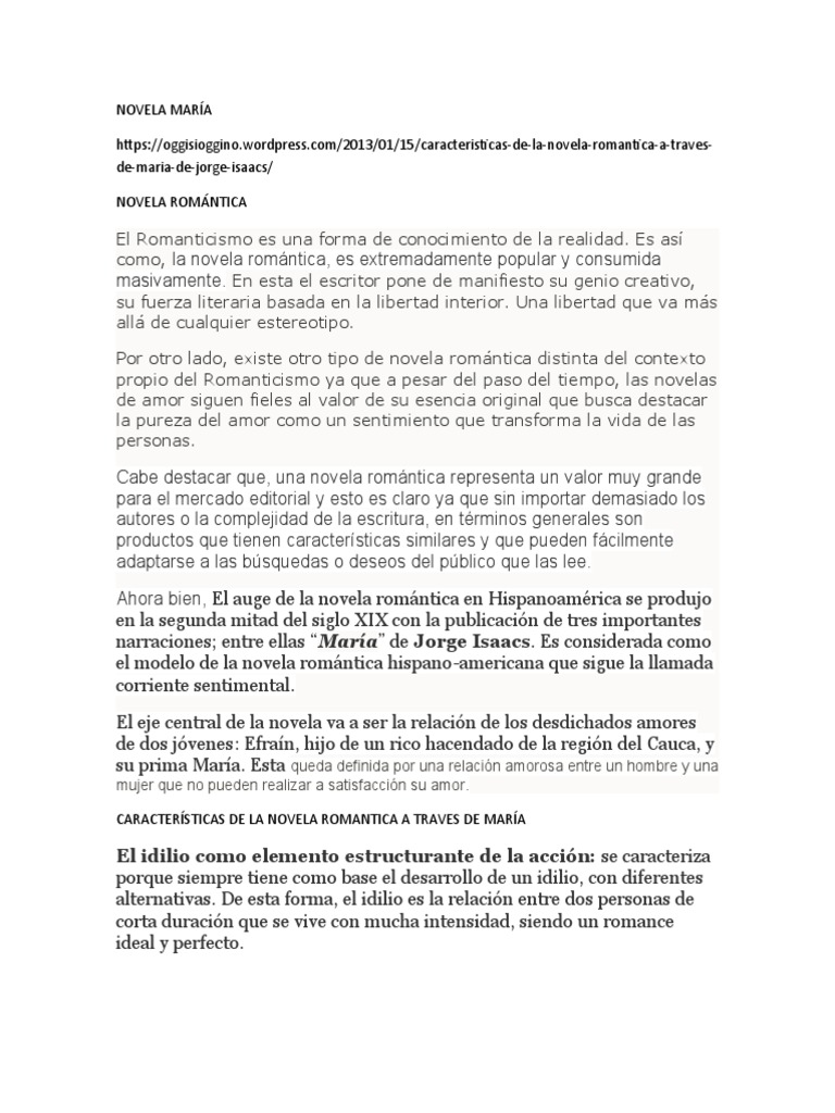 Novela María | PDF | Novelas | Romanticismo